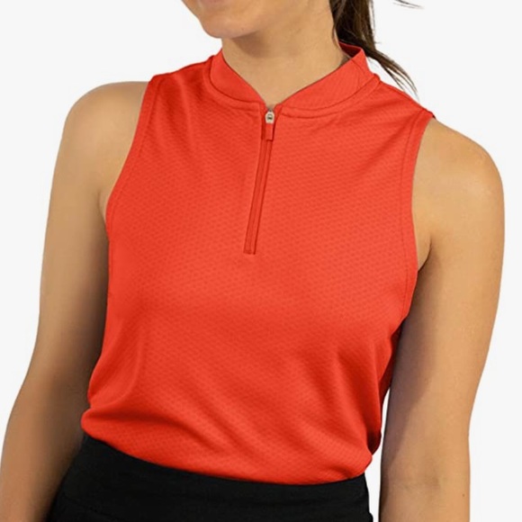 Tops | Three Sixty Six Womens Sleeveless Collarless Golf Polo Shirt ...